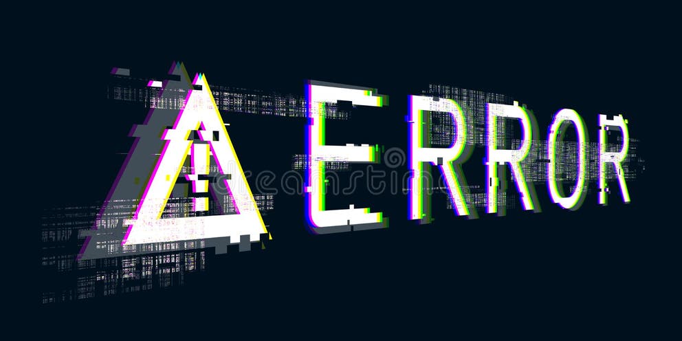 Glitch Effect of 3d Illustration Exclamation Mark Failed Systems ...