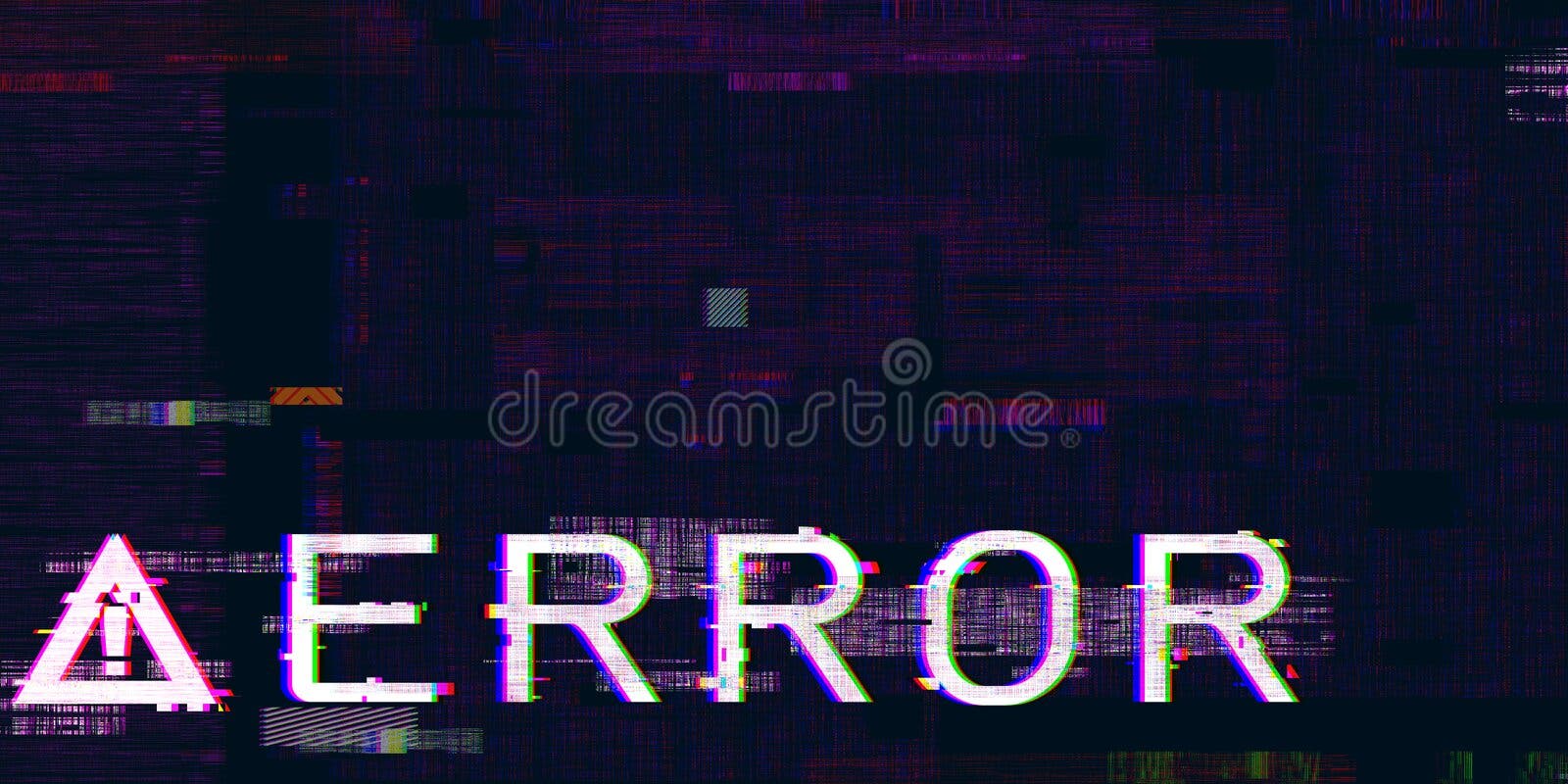 Glitch Effect of 3d Illustration Exclamation Mark Failed Systems ...