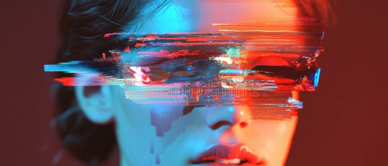 Glitch Effect on Distorted 3D Render Showcasing Digital Artifact in ...