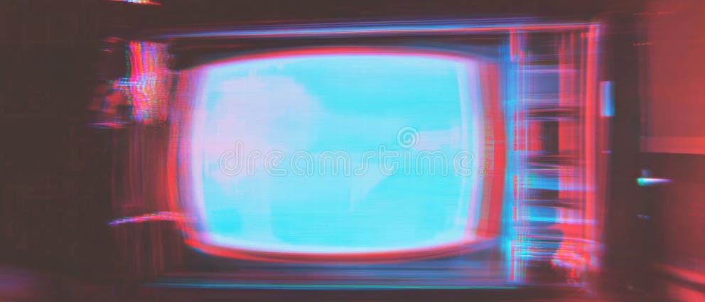 Glitch Effect Featuring Distorted Old Television with Vibrant Scan ...