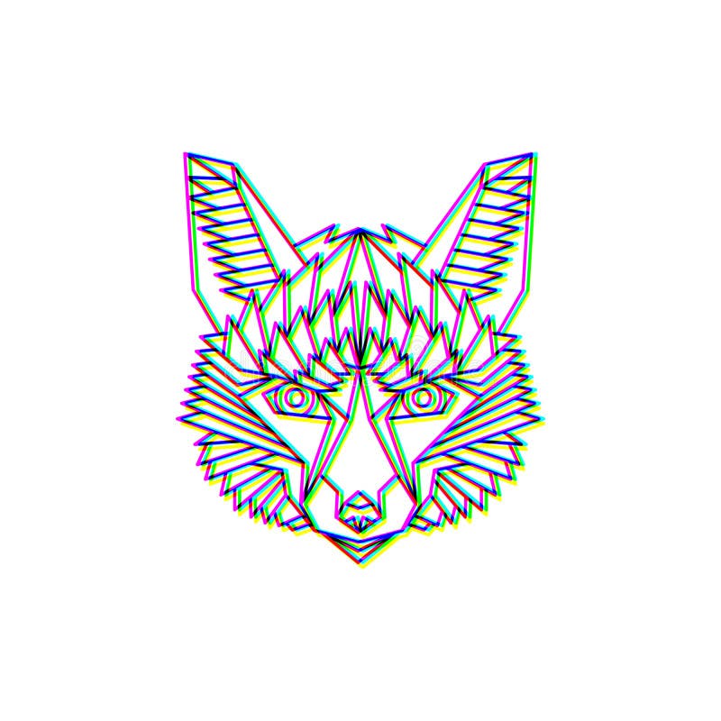 Glitch Effect Fox Logo Vector Animal Illustration Stock Vector ...