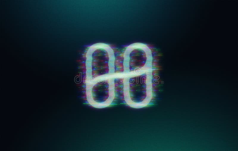 Glitch Effect Cryptocurrency Coin on Colorful Background ...