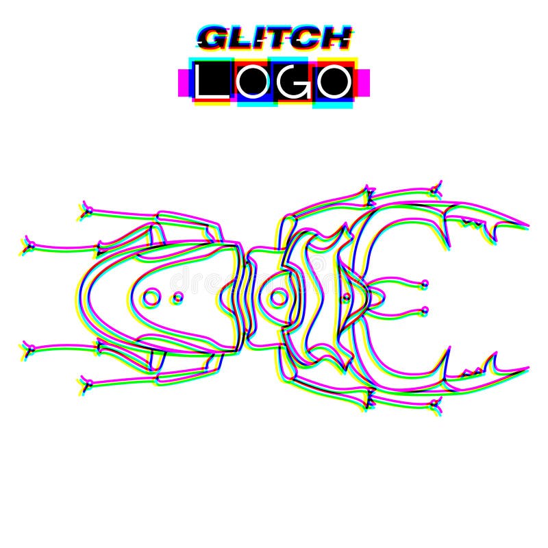 Glitch Effect Insect Logo Vector Animal Illustration Stock Vector ...