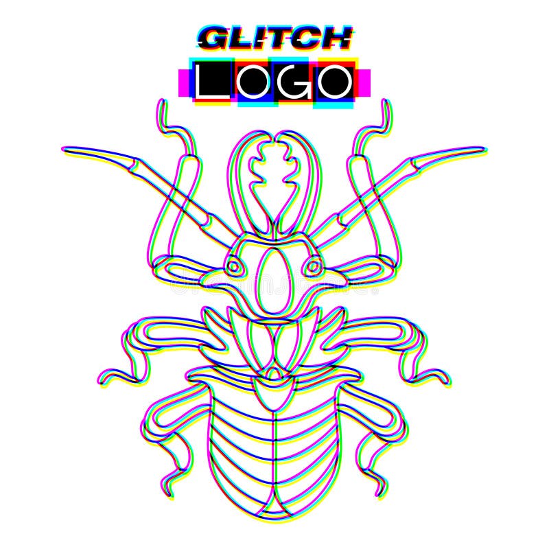 Glitch Effect Insect Logo Vector Animal Illustration Stock Vector ...