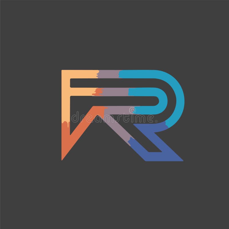 Glitch Effect Letter R, Colored Spectrum Overlay Effect. Stock ...