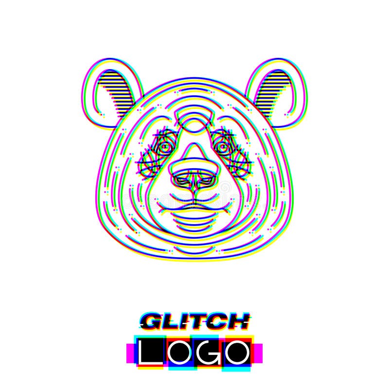 Glitch Effect Panda Logo Vector Animal Illustration Stock Vector - Illustration of fashion ...