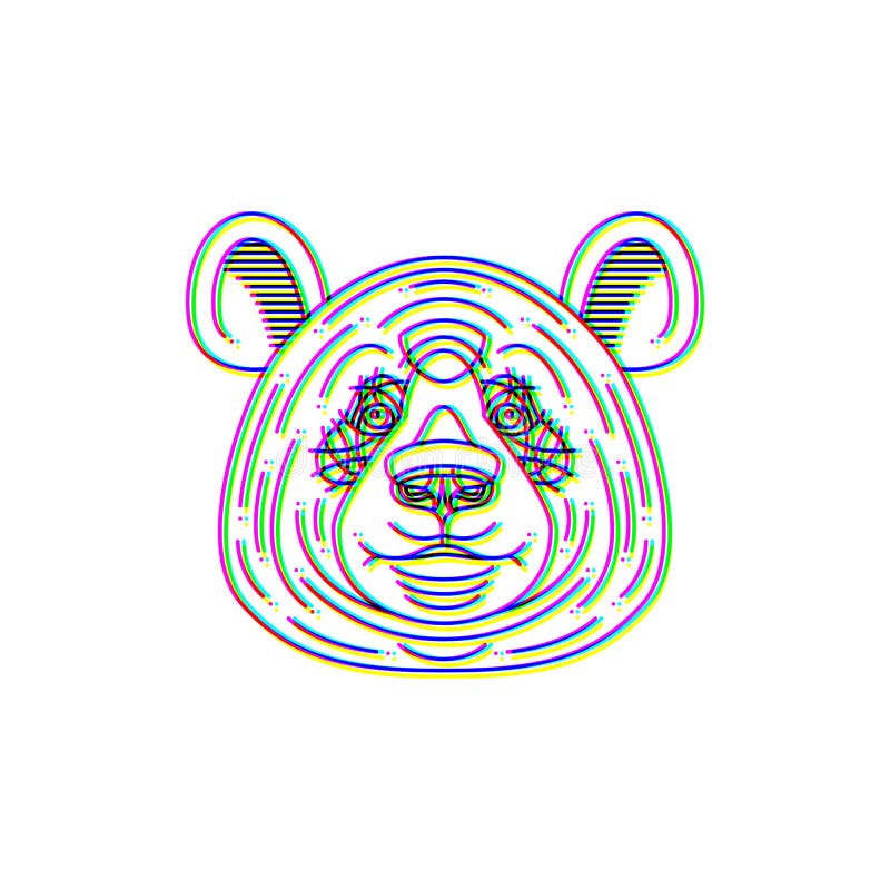 Glitch Effect Panda Logo Vector Animal Illustration Stock Vector ...