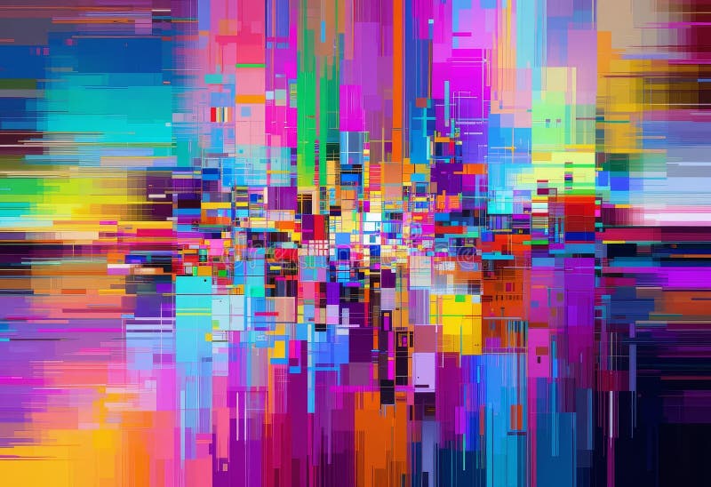 Glitch Effect, Pixilation, Vibrant Colors, and Abstract Nature of the ...