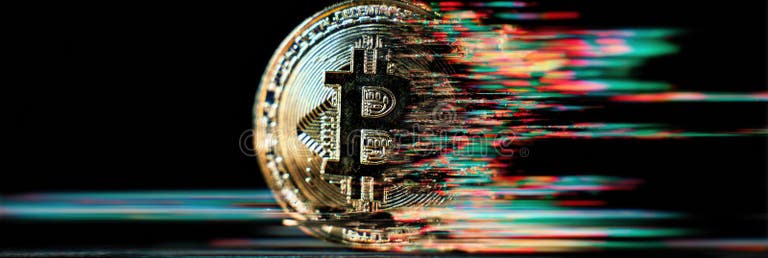 Glitch Effect Showcasing a Cryptocurrency Interface with a Distorted ...
