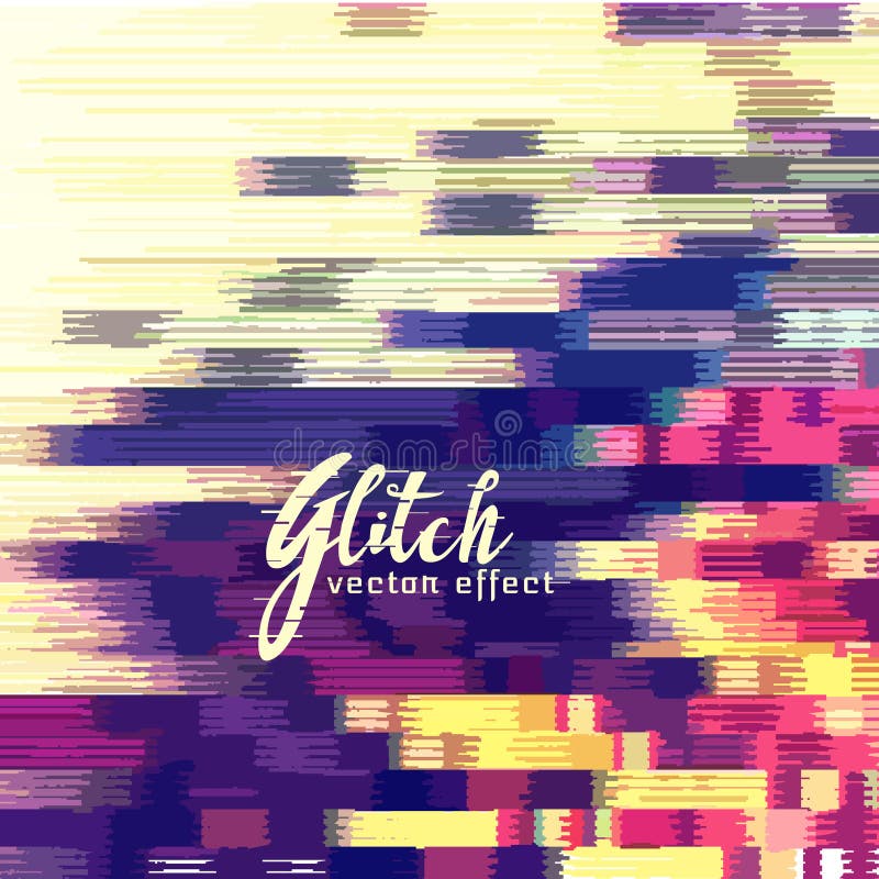 Glitch Vector Effect in Retro Colors Stock Vector - Illustration of ...
