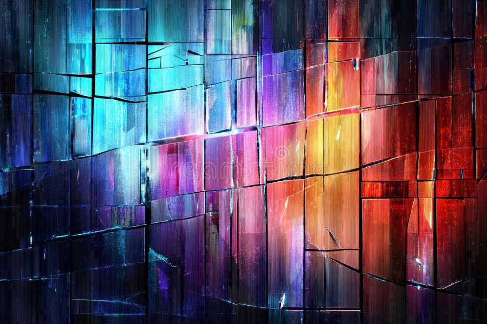 Glitch Effects Create a Technicolor Display on a Stylized Screen with ...