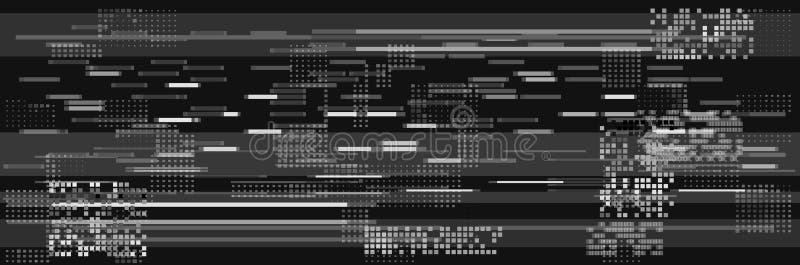 Glitch Elements on Black Vector Background, Abstract Digital Pixel Dots ...