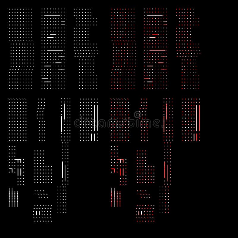 Glitch Elements Set. Digital Pixel Noise Color Abstract Design. Video ...