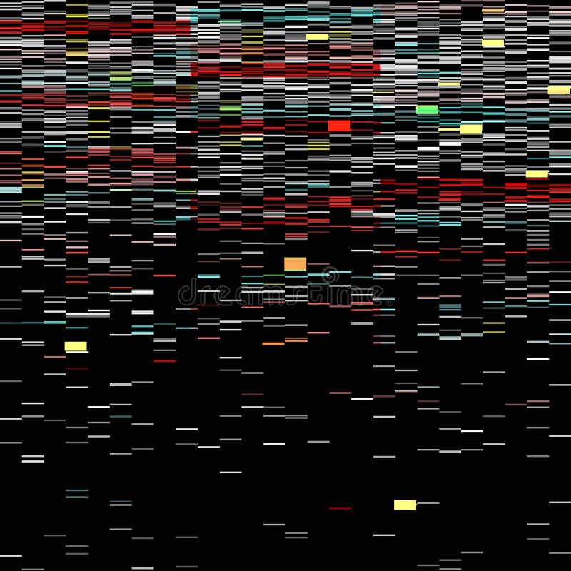 Glitch Elements Set. Computer Screen Error Templates. Digital Pixel ...