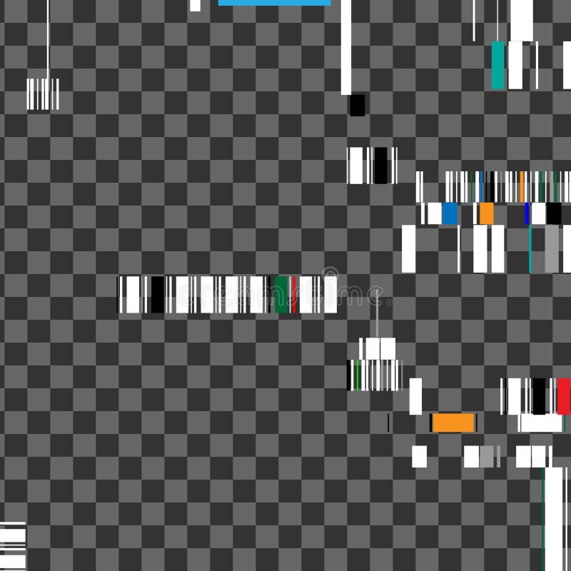 Glitch Elements on Transparent Background Stock Vector - Illustration ...