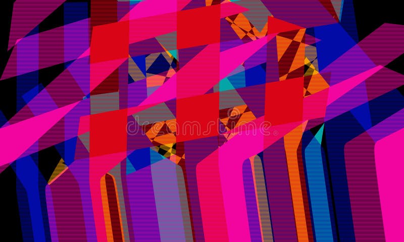 Glitch 2 Figure on Black Background. Stock Illustration - Illustration ...