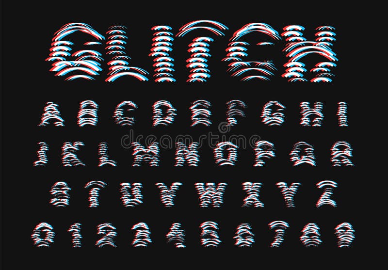 Glitch Font. Digital Alphabet Letter Stock Vector - Illustration of ...