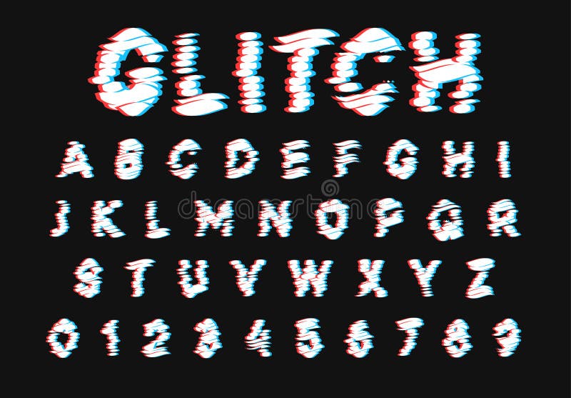 Glitch Font. Digital Alphabet Letter Stock Vector - Illustration of ...