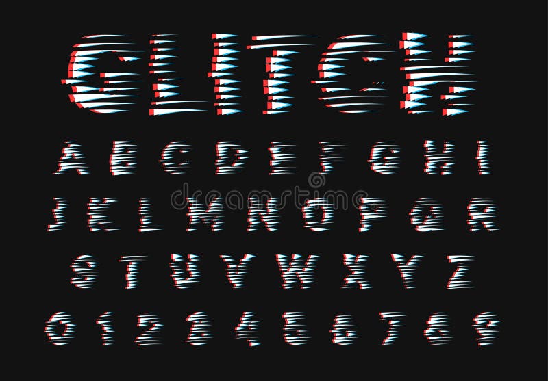 Glitch Font. Digital Alphabet Letter Stock Vector - Illustration of ...