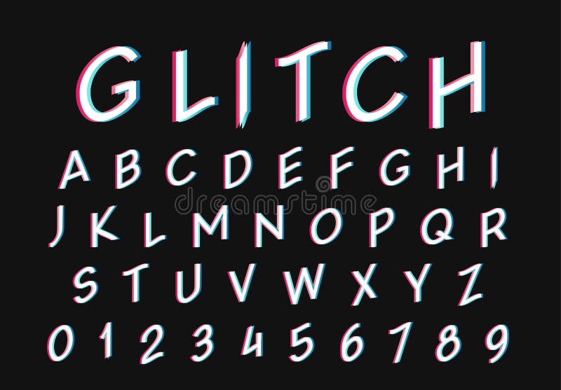 Glitch Font. Digital Alphabet Letter Stock Vector - Illustration of ...