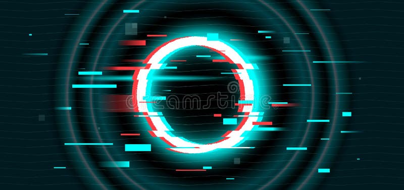 Glitch Frame Ring with Bug Distortion Stock Vector - Illustration of ...