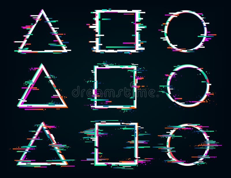 Glitch frame vector stock vector. Illustration of template - 211270463