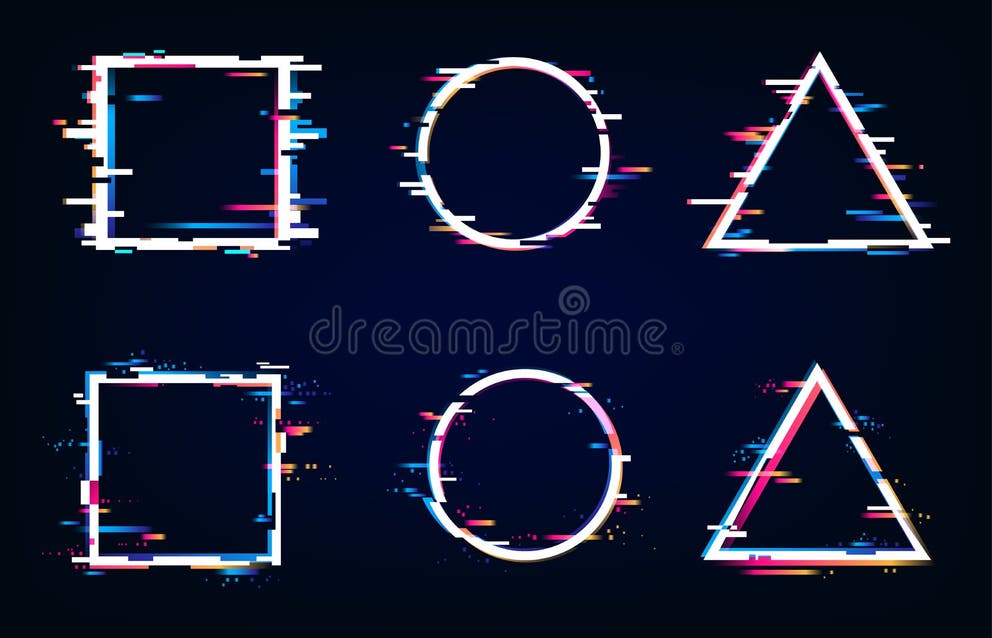 Glitch frame vector stock vector. Illustration of minimal - 208505733