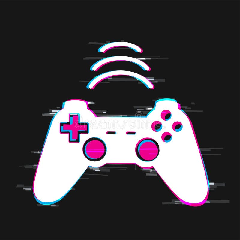Glitch Gamepad Computer Joystick Icon Stock Vector - Illustration of ...