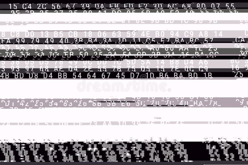 Glitch Hex Code. Bad Signal. Distorted Source Code. Vector Illustration ...