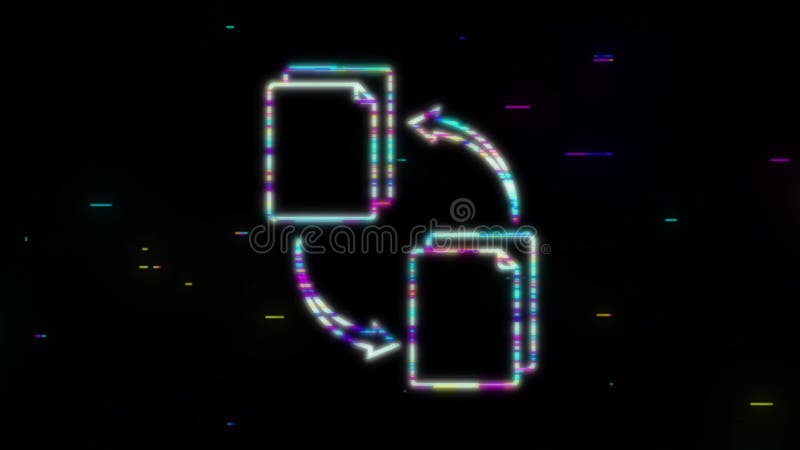 Glitch Folder Icon on Black Background. Stock Video - Video of icon ...