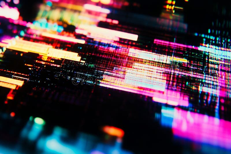 Abstract Visual Noise with Glitch Effects and Chaotic Patterns Stock ...