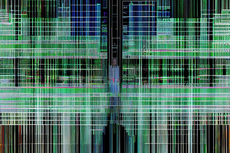 A Glitch in the Matrix, with Digital Code and Binary Patterns. Stock ...