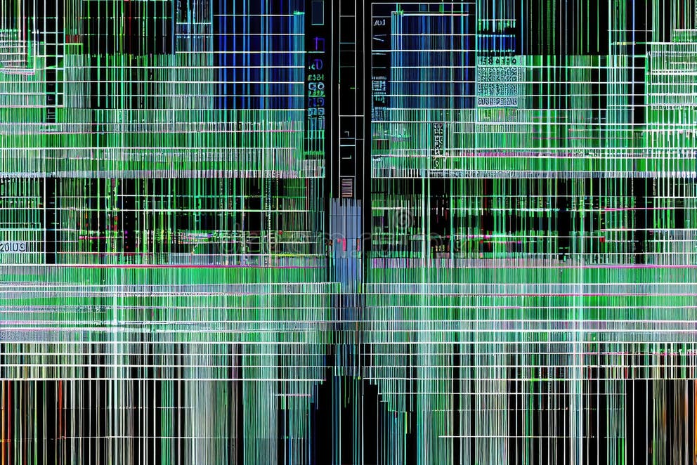 A Glitch in the Matrix, with Digital Code and Binary Patterns. Stock ...