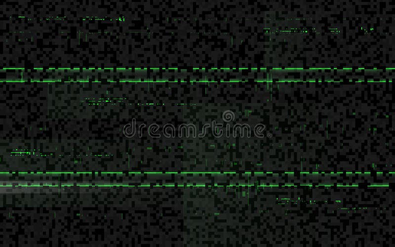 Glitch Matrix Effect. Green Digital Distortion. Horizontal Lines on ...