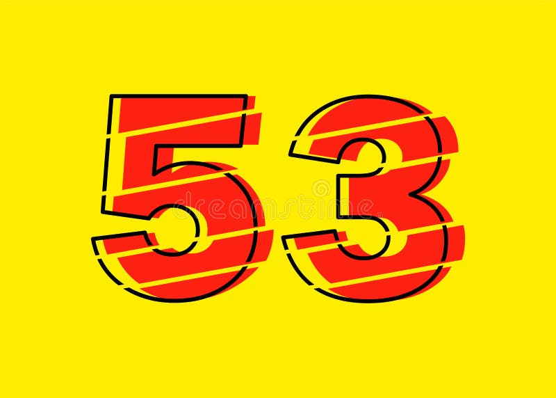 Glitch Modern Red 53 Number Design Vector Illustration. Numeral Vector ... Glitch Modern Red 53 Number Design Vector Illustration. Numeral Vector ...
