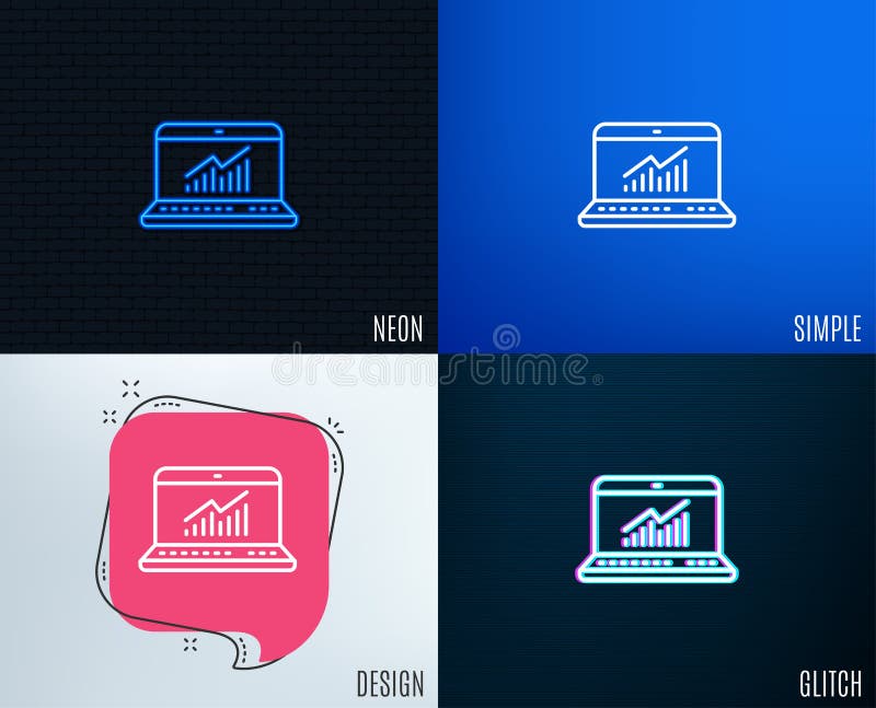 Data Analysis and Statistics Line Icon. Computer. Stock Vector ...