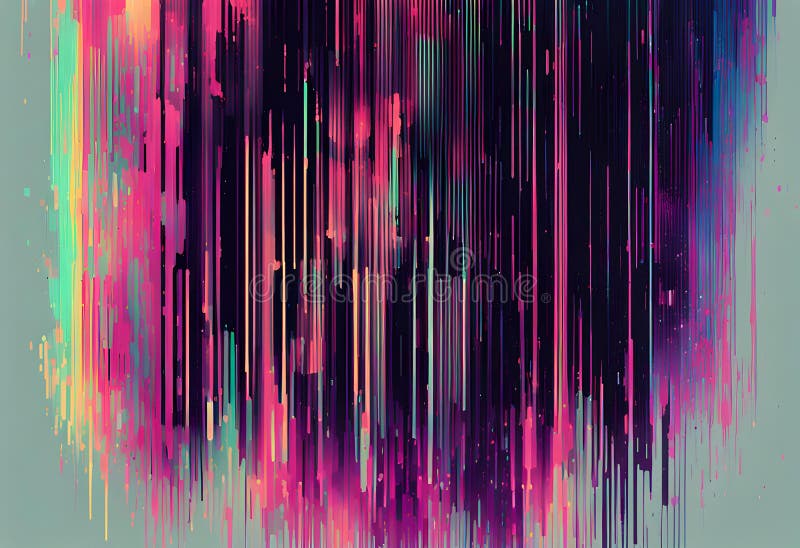 Glitch Pixel Backdrop. Data Noise Wide Banner Stock Illustration ...