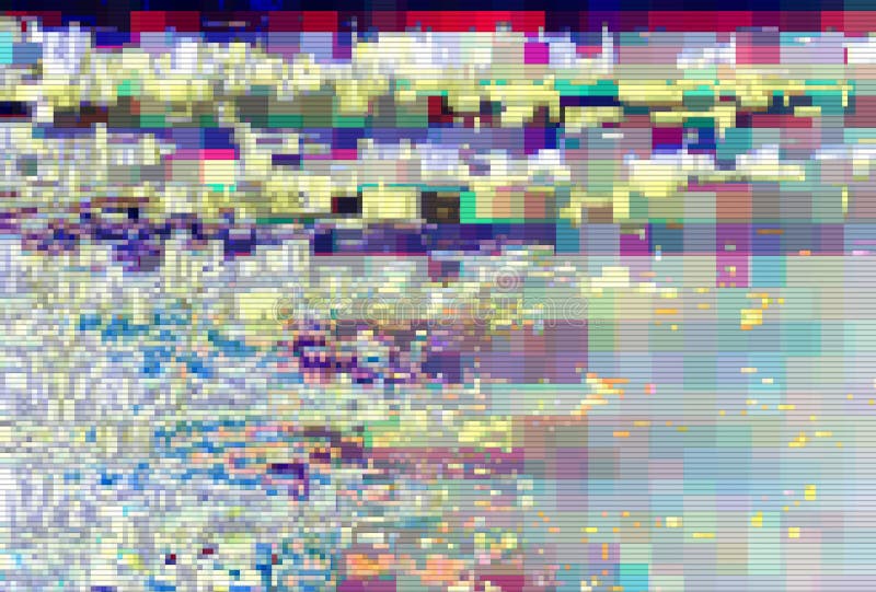 Glitch Pixel Digital Pattern Noise, Artifact Stock Illustration ...