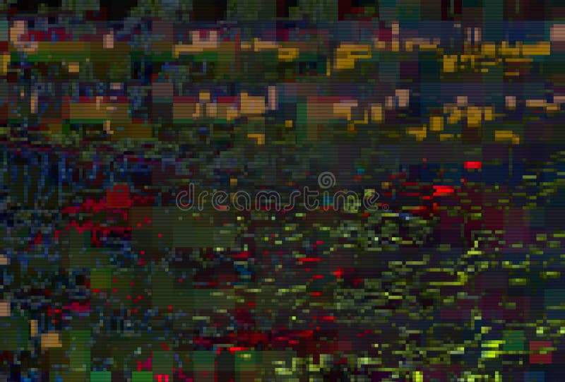 Glitch Pixel Digital Pattern Noise, Data Moshing Old Stock Illustration ...