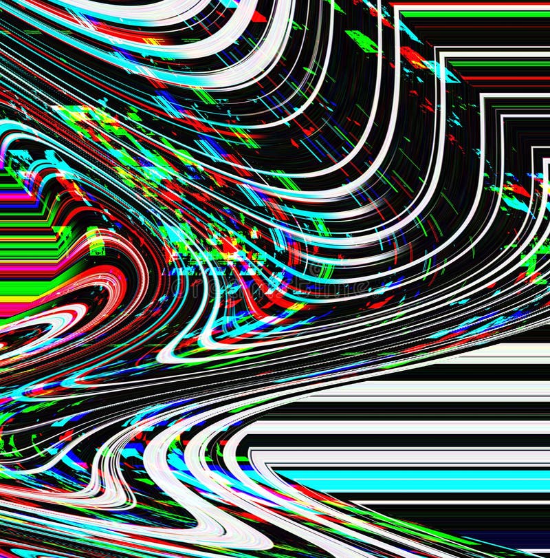 Glitch Psychedelic Background. Old TV Screen Error. Digital Pixel Noise ...