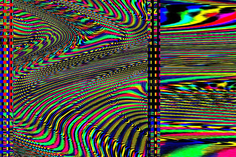 Glitch Psychedelic Background. Old TV Screen Error. Digital Pixel Noise ...