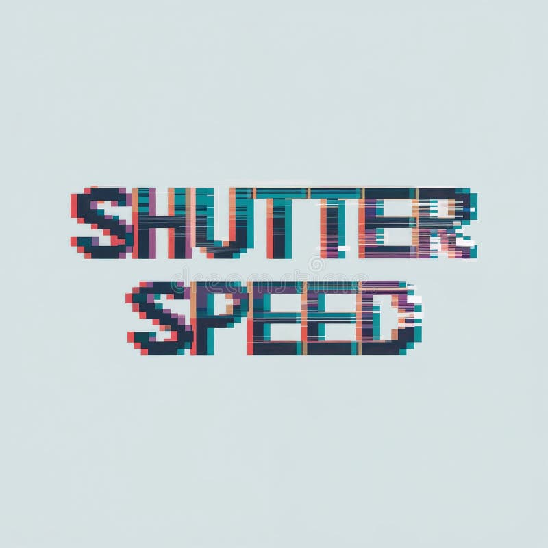 Glitch Style Typography Displaying SHUTTER SPEED on Gray Background ...