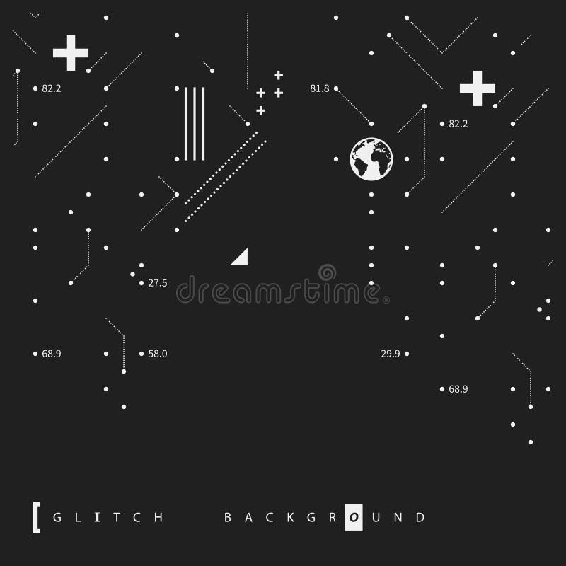 Glitch Text Background with Simple Design Elements Stock Vector ...