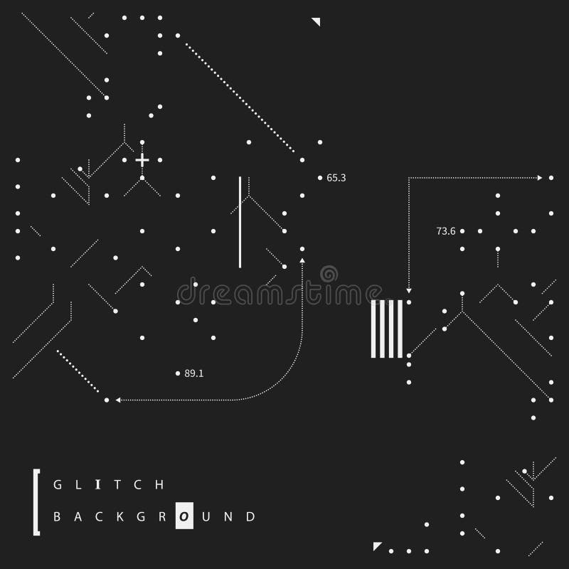 Glitch Text Background with Simple Design Elements Stock Vector ...