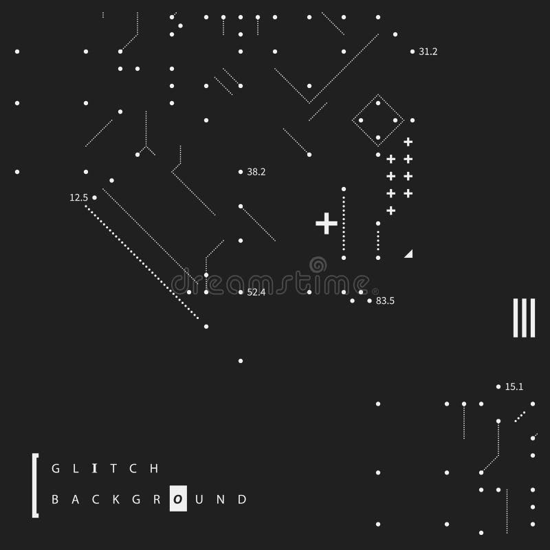 Glitch Text Background with Simple Design Elements Stock Vector ...