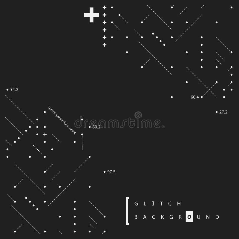 Glitch Text Background with Simple Design Elements Stock Vector ...