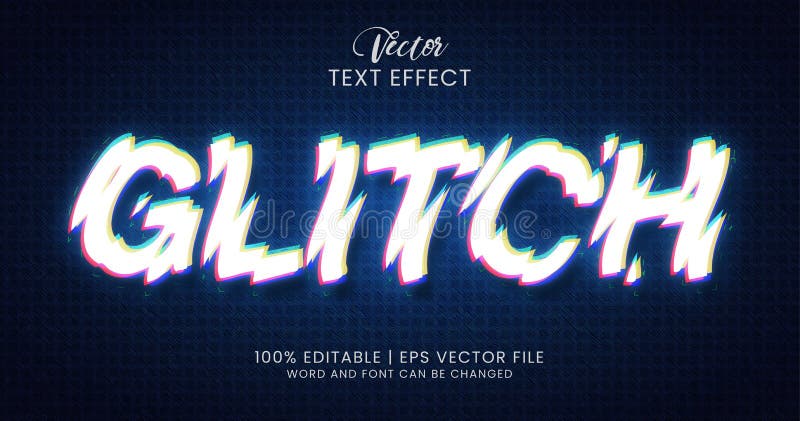 Glitch text effect style stock vector. Illustration of abstract - 230153742