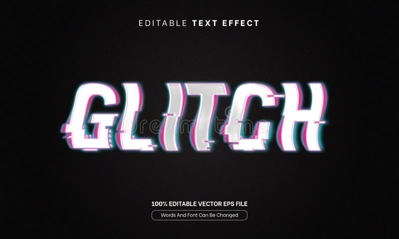 Glitch Text Effect Editable Text Typeface Letter Futuristic Typography ...