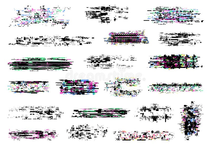 Glitch Texture, Digital Pixel Noise, Screen Error Stock Illustration ...