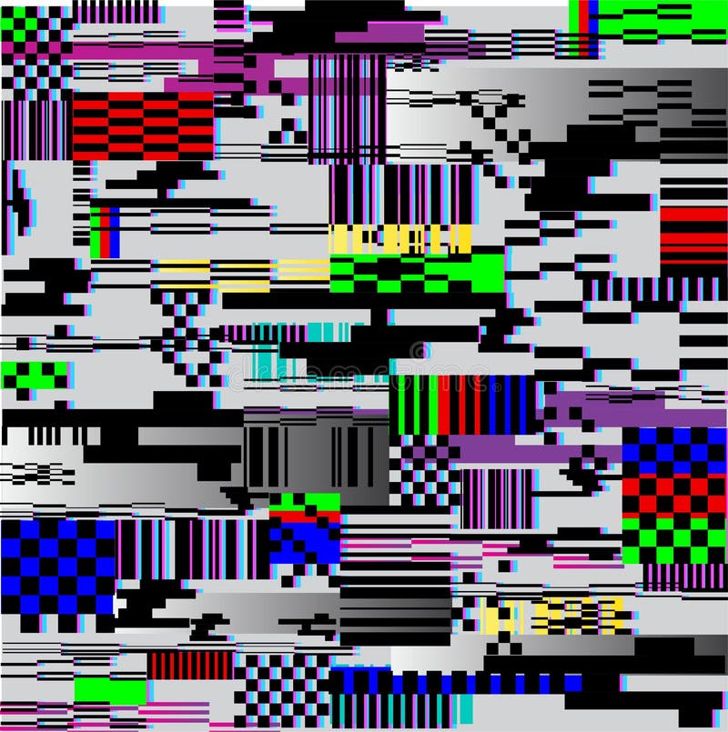 Glitch Texture. No Signal TV Screen. Error. Retro Style Vector ...